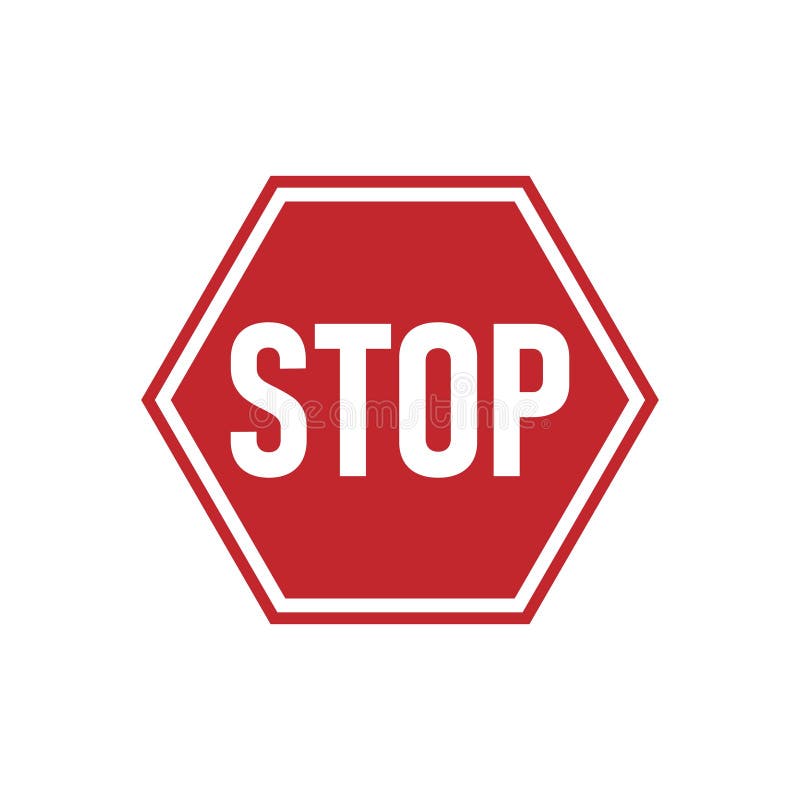 Red Stop Sign Icon Vector Illustration. Red Stop Sign Icon with Text ...