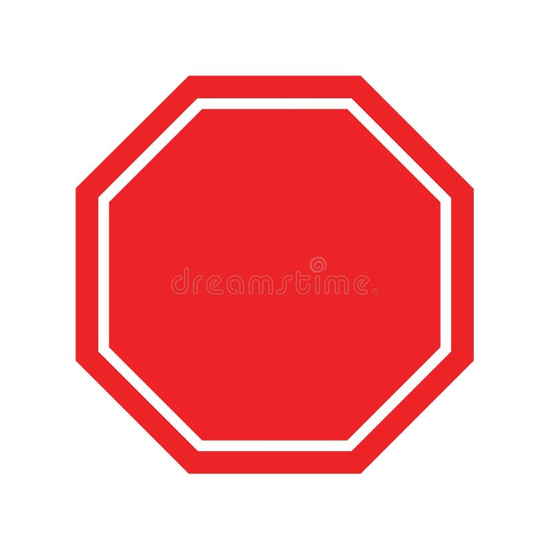 Red Stop Sign Illustration, Road Sign Icon, Isolated on White ...