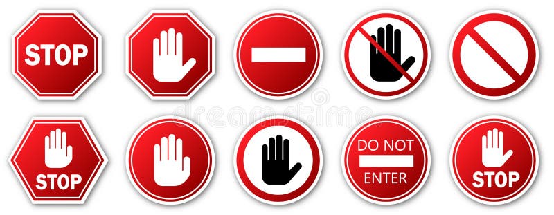 Red STOP Sign Isolated. Vector Warning Signs Stock Illustration ...