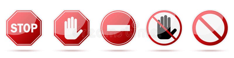 Red STOP Sign Isolated. Vector Warning Signs Stock Illustration ...