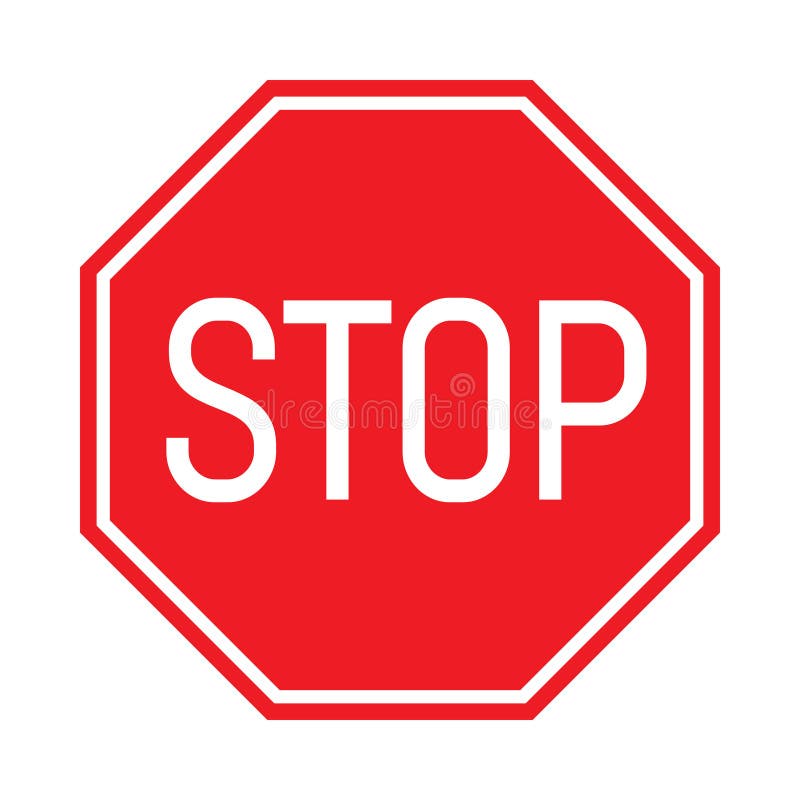 Red Stop Sign. No Entry Label or Sticker, Ban or Prohibited Icon Stock ...