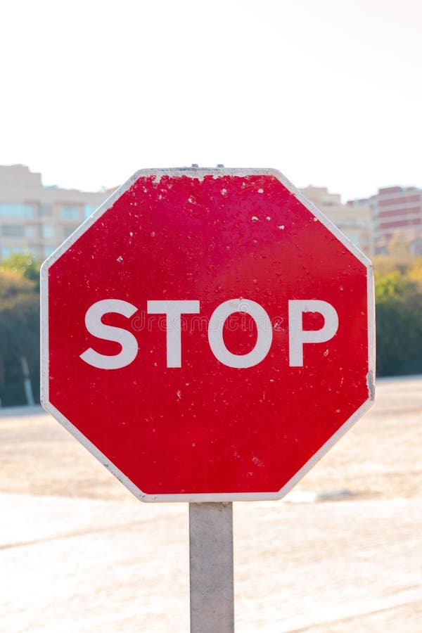Red Stop Sign. Octagon Sign Stock Photo - Image of pedestrian, warning ...