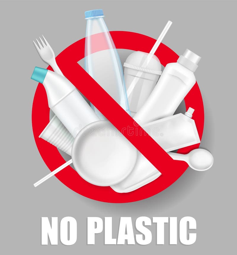 No plastic cups sign. stock illustration. Illustration of consumerism ...