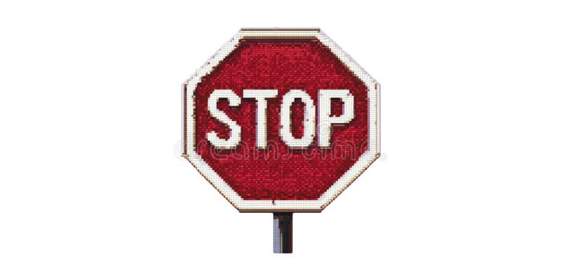 Red Stop Sign with Pole Isolated on Transparent Background Stock Photo ...
