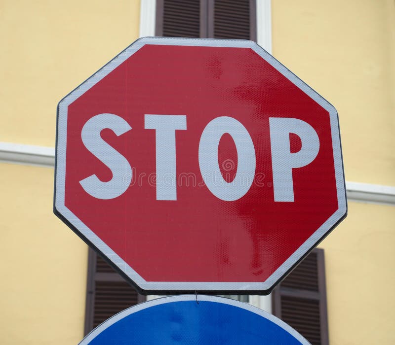 Red stop sign stock image. Image of road, symbol, sign - 163807319