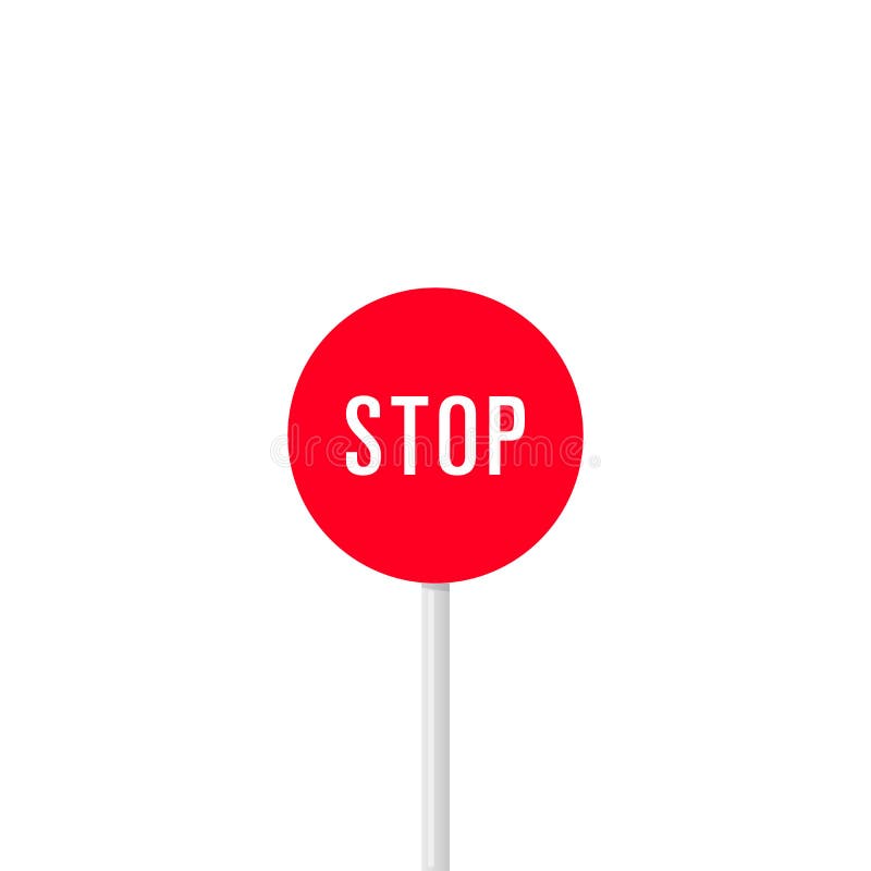 Red stop sign on white stock vector. Illustration of prohibition ...