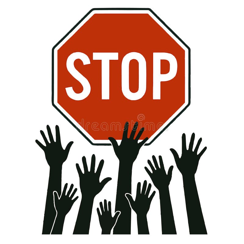 Red Stop Sign with White "STOP" Text in Bold. Below, Multiple ...