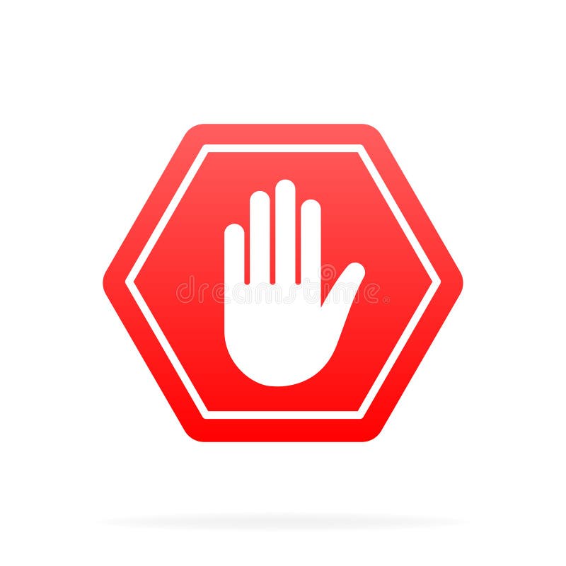 Red Stop Signs. Hand, Rectangle,mark. Stop Symbols in Circles, Warning ...