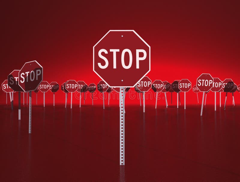 Many Stop Signs Stock Illustrations – 173 Many Stop Signs Stock ...