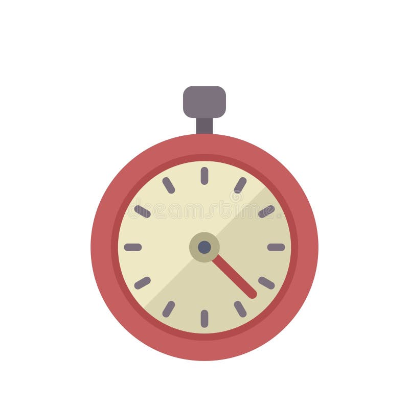 Red Stopwatch Measuring Time Passing by on White Background Stock ...