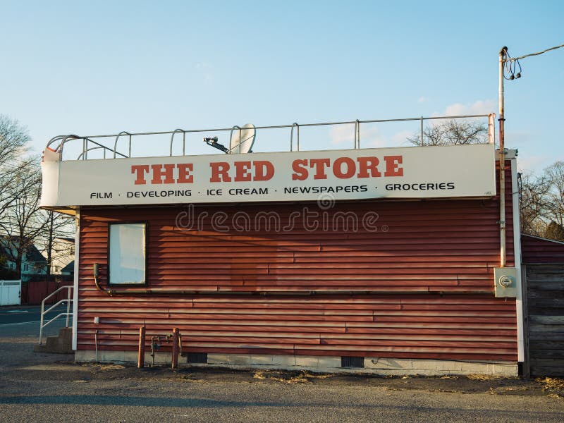 The Red Store, Long Beach, New York Editorial Stock Image - Image of ...