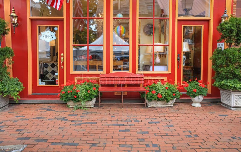 Red Storefront editorial photography. Image of color - 254807882