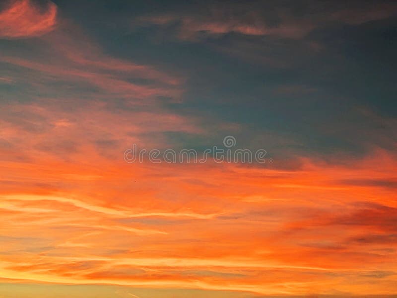 Red Stormy Sky with Thunder and Dark Clouds Stock Photo - Image of ...