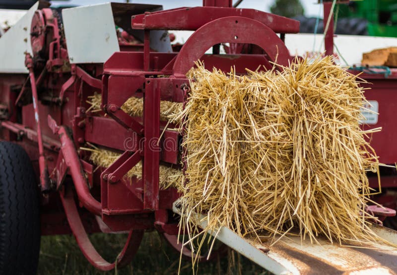 Old straw baler stock image. Image of country, machine - 60702427