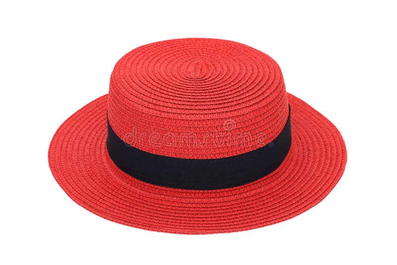 Red straw hat stock image. Image of headgear, accessory - 213220427