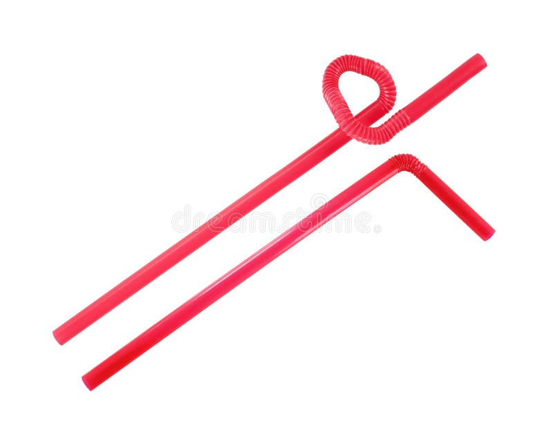 Red Straw on White Background Stock Photo - Image of cutout, cocktail ...