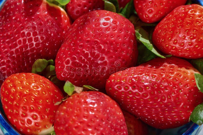 Big Red Strawberries Background Details Stock Image - Image of detall ...