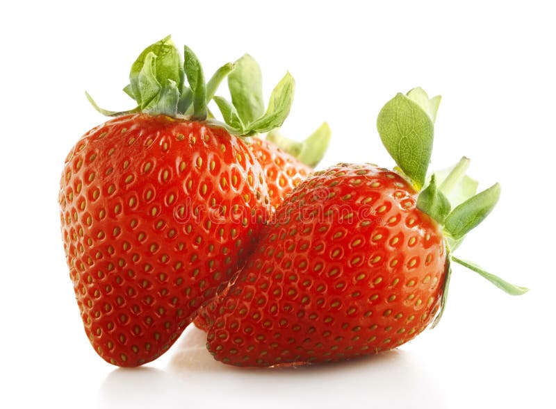 Red Strawberries Isolate on White Stock Image - Image of focus, color ...