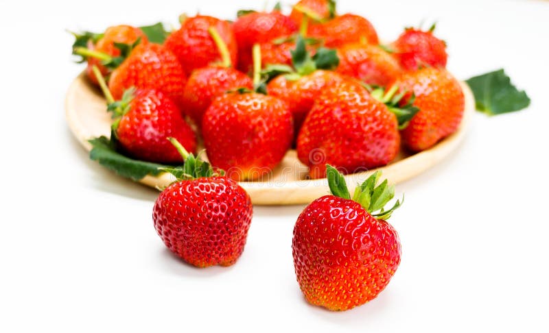Red strawberries on plate stock photo. Image of edible - 66563306