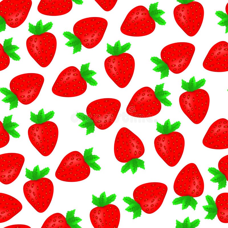 Red Strawberries Seamless Pattern Stock Vector - Illustration of ...