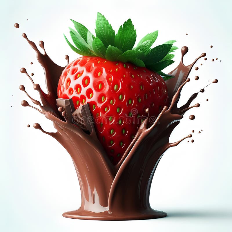 Chocolate Splash in the Center Isolated on White Background Stock ...