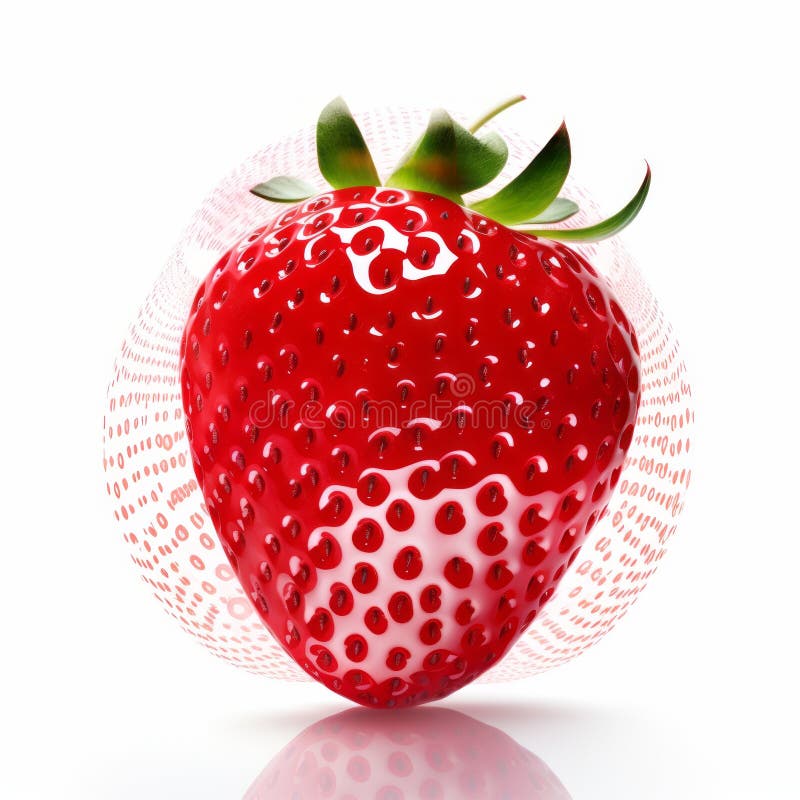 Algorithmic Art: Abstract Strawberry with Layered Mesh and Dot-painted ...