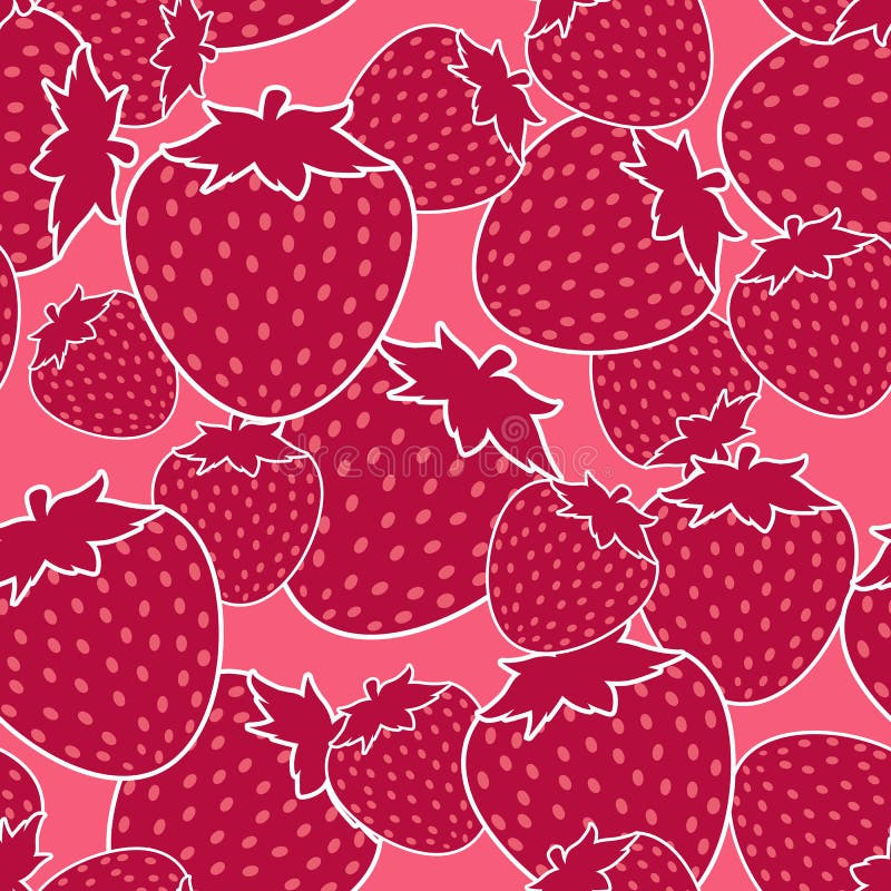 Red Strawberry Seamless Pattern, Red Strawberry Mix Stock Vector ...