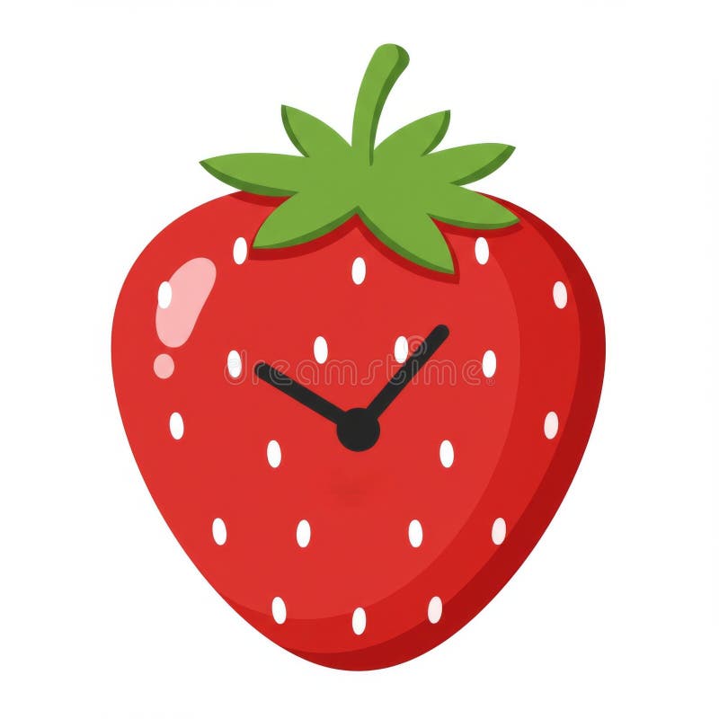 Red Strawberry Shaped Wall Clock Illustration Stock Illustration ...