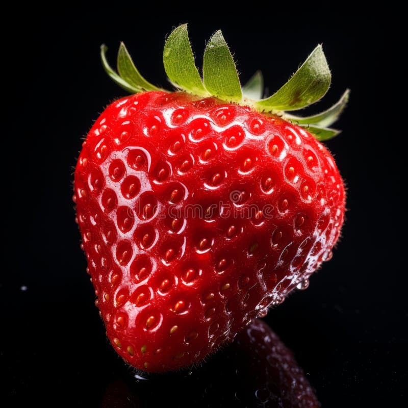 Stunning Ultra Hd Photo of a Romantic Strawberry on Black Background ...