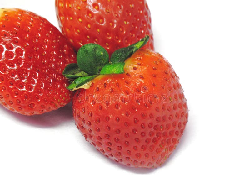 Red Strawberry on White Background Stock Photo - Image of nice, cold ...