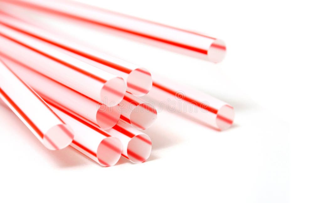 Red straws stock image. Image of isolated, drinking, plastic - 17564027