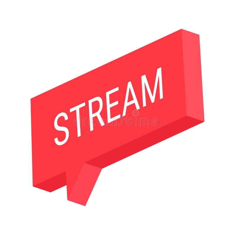 Red Stream. Isometric 3d Vector Button Stock Vector - Illustration of ...