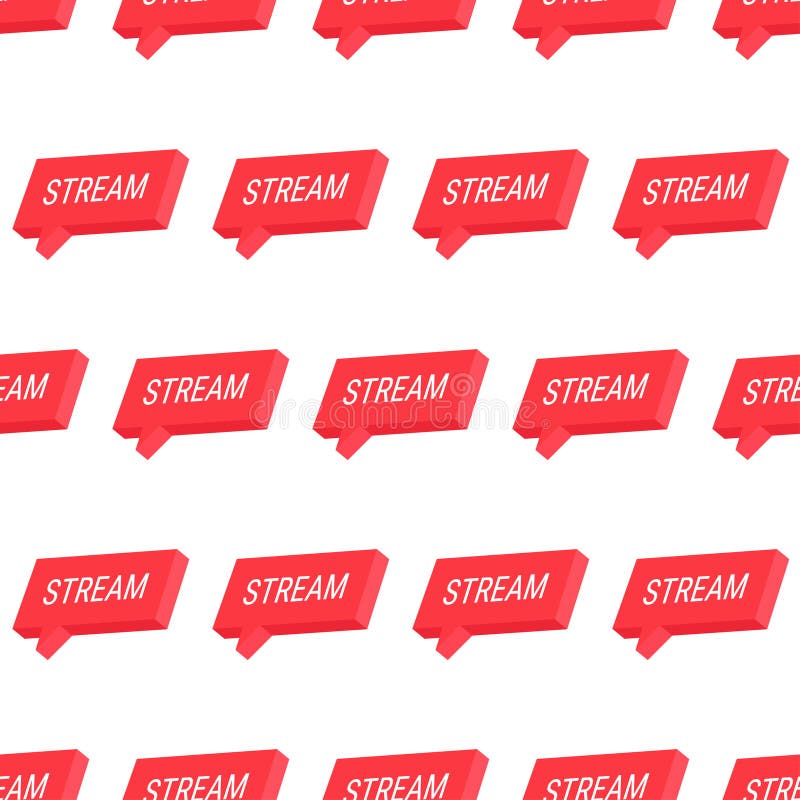 Red Stream. Isometric 3d Vector Button. Internet Symbol Online ...