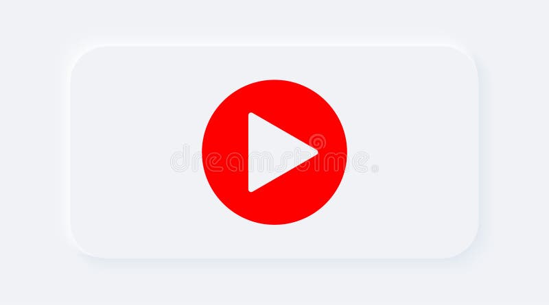 Red Stream Play Icon. Bright White Gradient Button. Internet Symbol ...