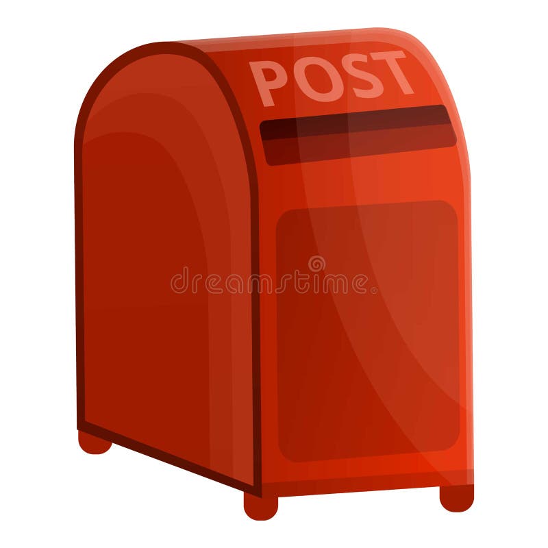 Red Street Post Box Icon, Cartoon Style Stock Vector - Illustration of ...