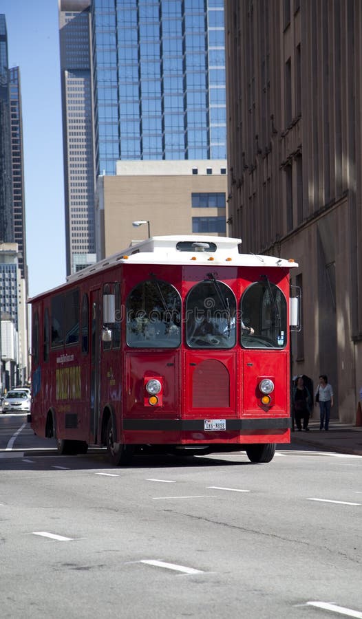 Red streetcar editorial stock image. Image of city, public - 35287014