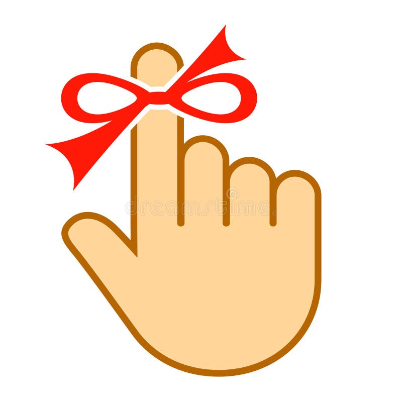 Finger String Remember Stock Illustrations – 156 Finger String Remember ...