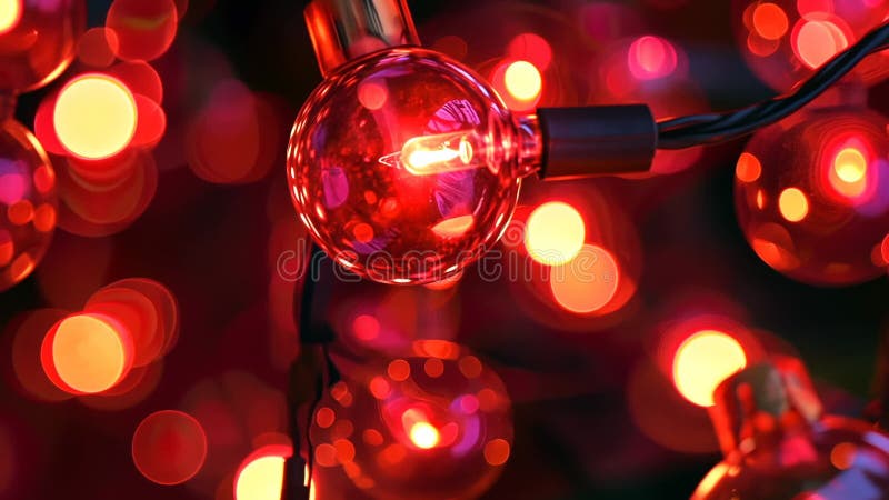 Red string of lights stock video. Video of beacon, generated - 381039415