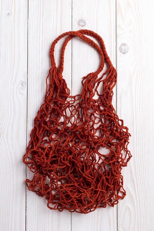 Red String Shopping Bag, or Net Bag, or Mesh Bag. Stock Image - Image ...