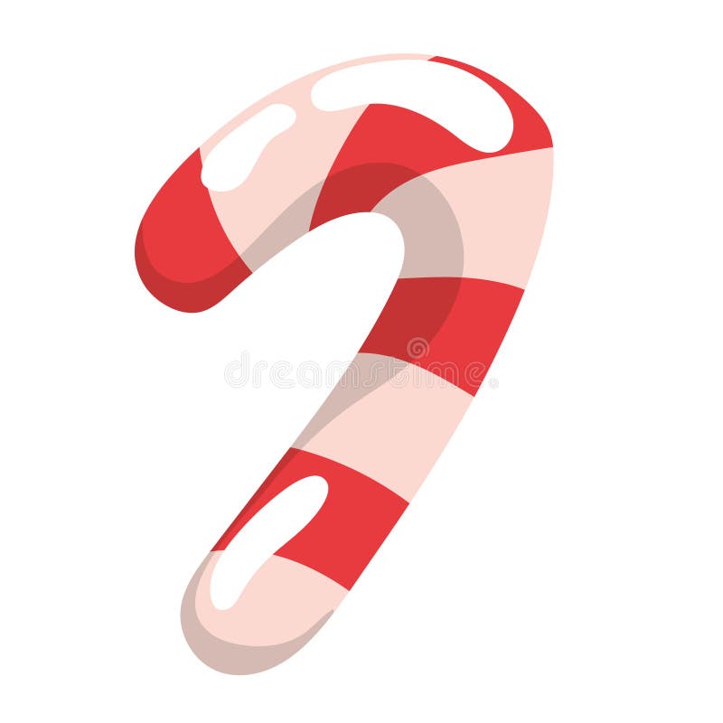 Red Striped Candy Cane. Vector Stock Vector - Illustration of vector ...