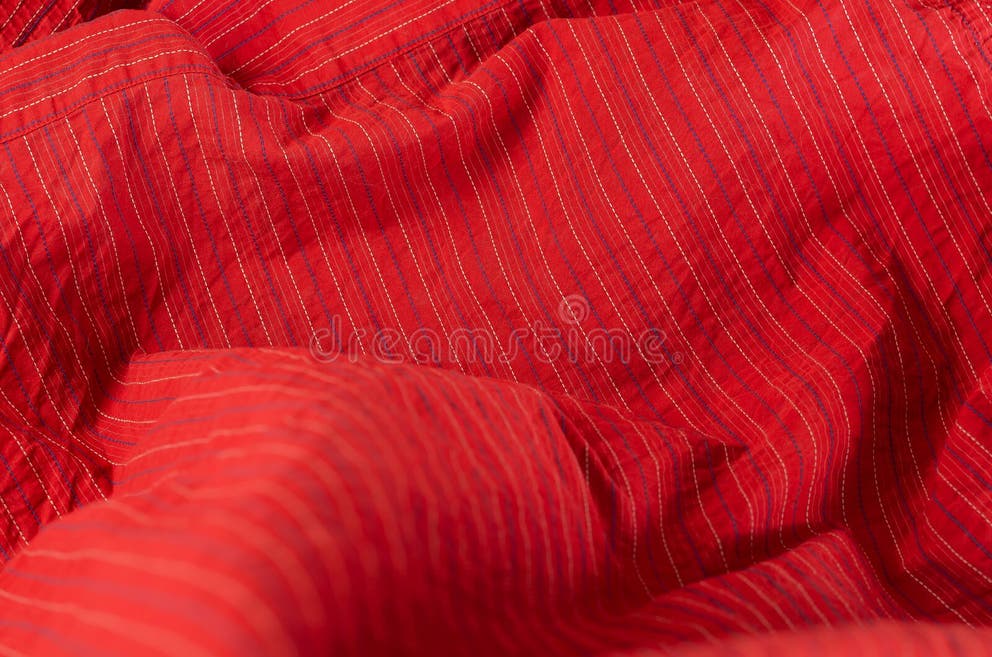 Red Striped Cloth. Angled View from Above Stock Photo - Image of shape ...