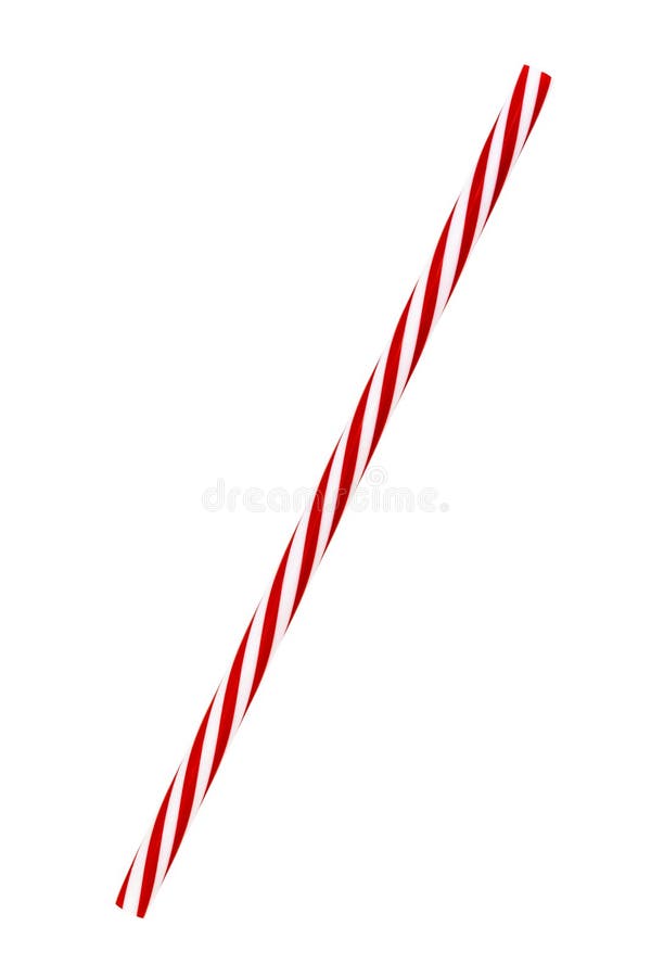 Red Striped Drinking Straw with Clipping Path Isolated Stock Photo ...