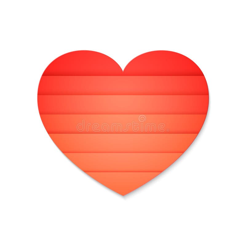 Red Striped Heart - Unusual Style Design for Greeting. Stock Vector ...