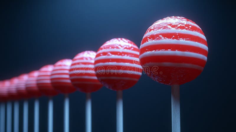 Red Striped Lollipops Row Dark Background Stock Photos - Free & Royalty ...