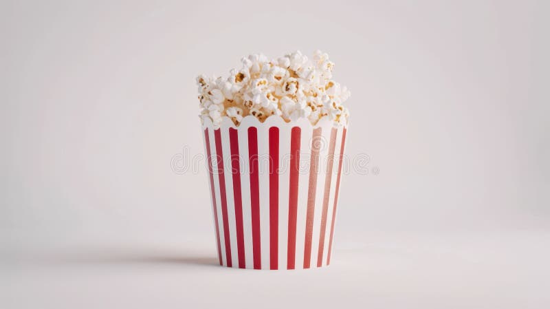 The Red Striped Popcorn Bucket.AI Generated Image Stock Photo - Image ...