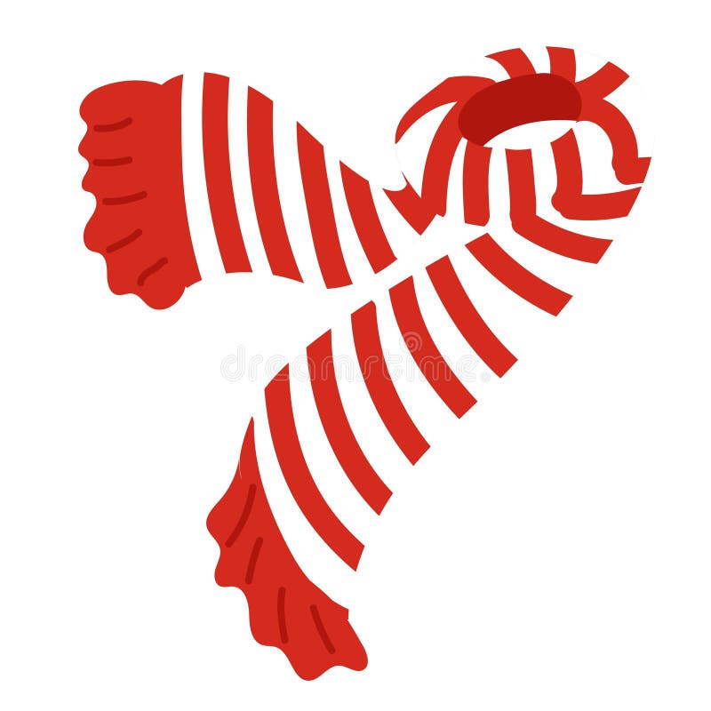 Red Striped Scarf Isolated on White. Vector Illustration, No ...
