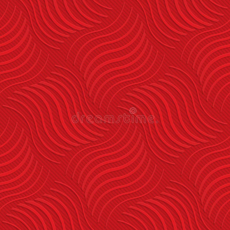 Red Striped Wavy Squares in Turn Stock Vector - Illustration of ...