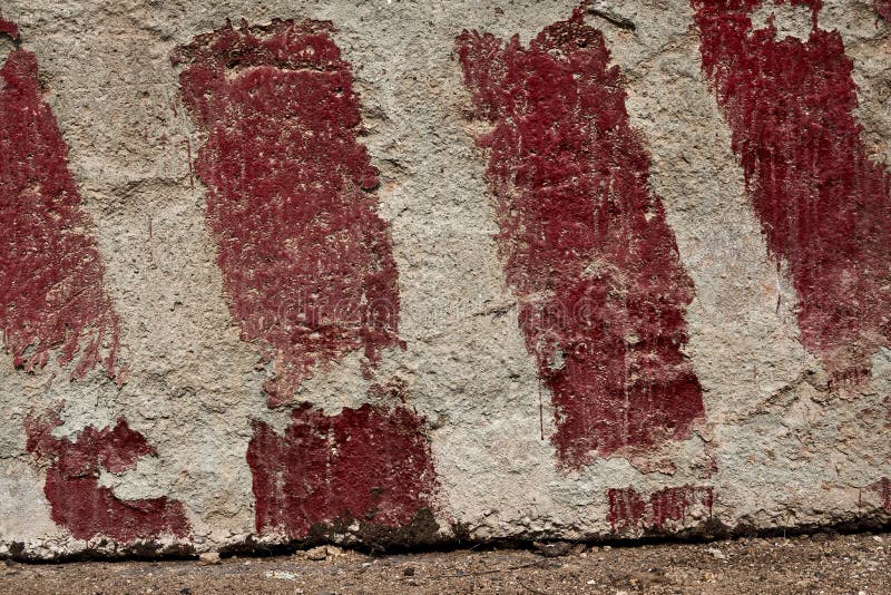 Red Stripes Painted on the Concrete As a Warning and an Indication of ...