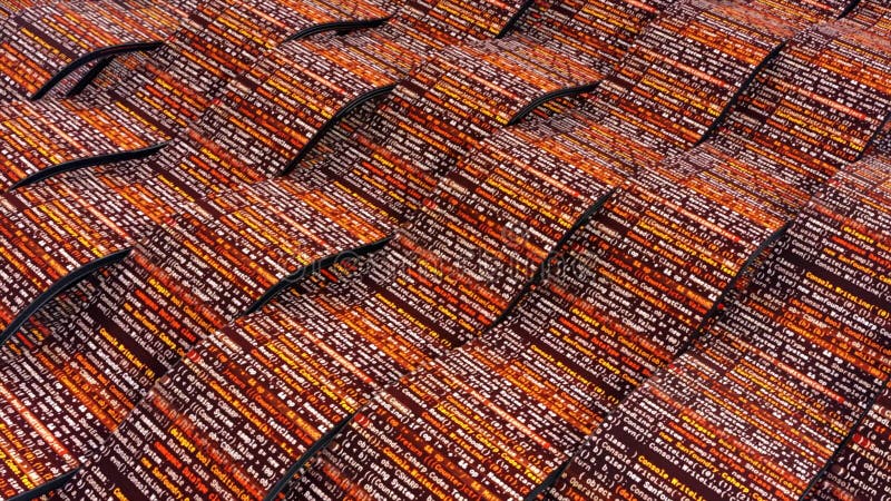 Red Stripes with the Running Program Code, Seamless Loop. Animation ...