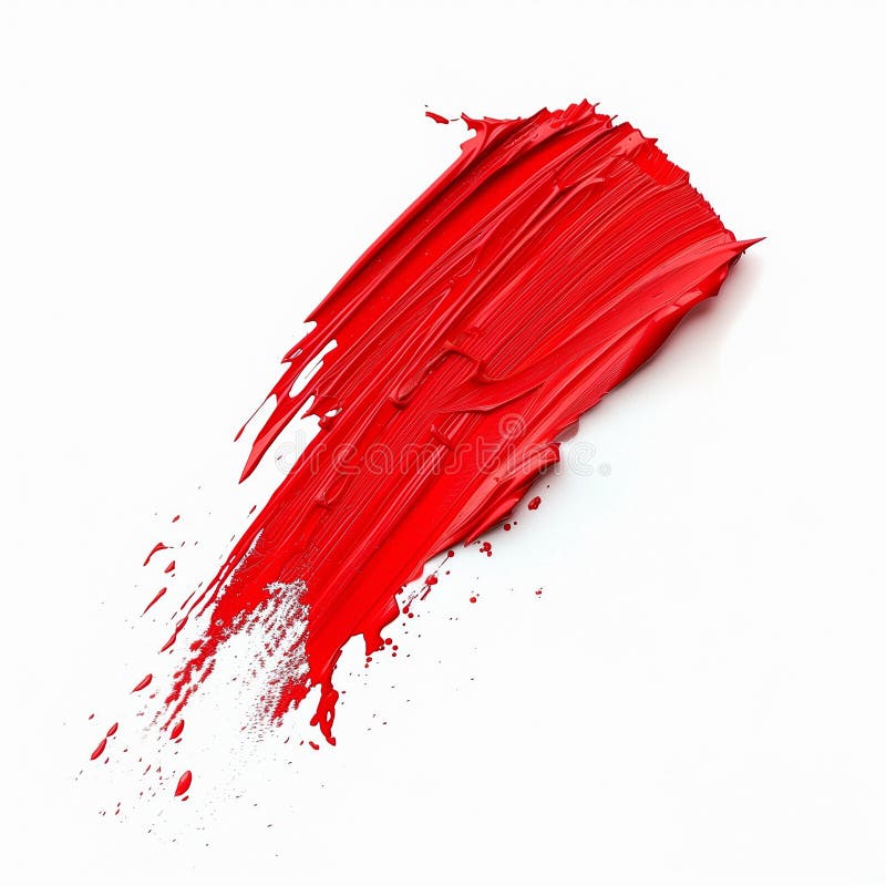 Red Stroke on the Paint, Isolated on a White Background Stock Photo ...